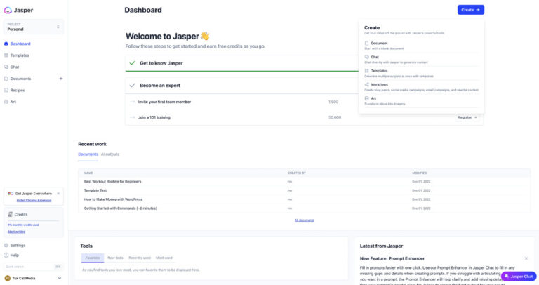 Jasper Dashboard | Web Hosting Cat